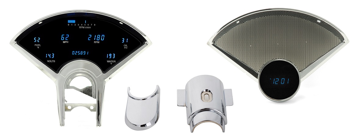 Find Dakota Digital Dash 55 56 Chevy Complete Gauge Cluster Kit Bezels ...